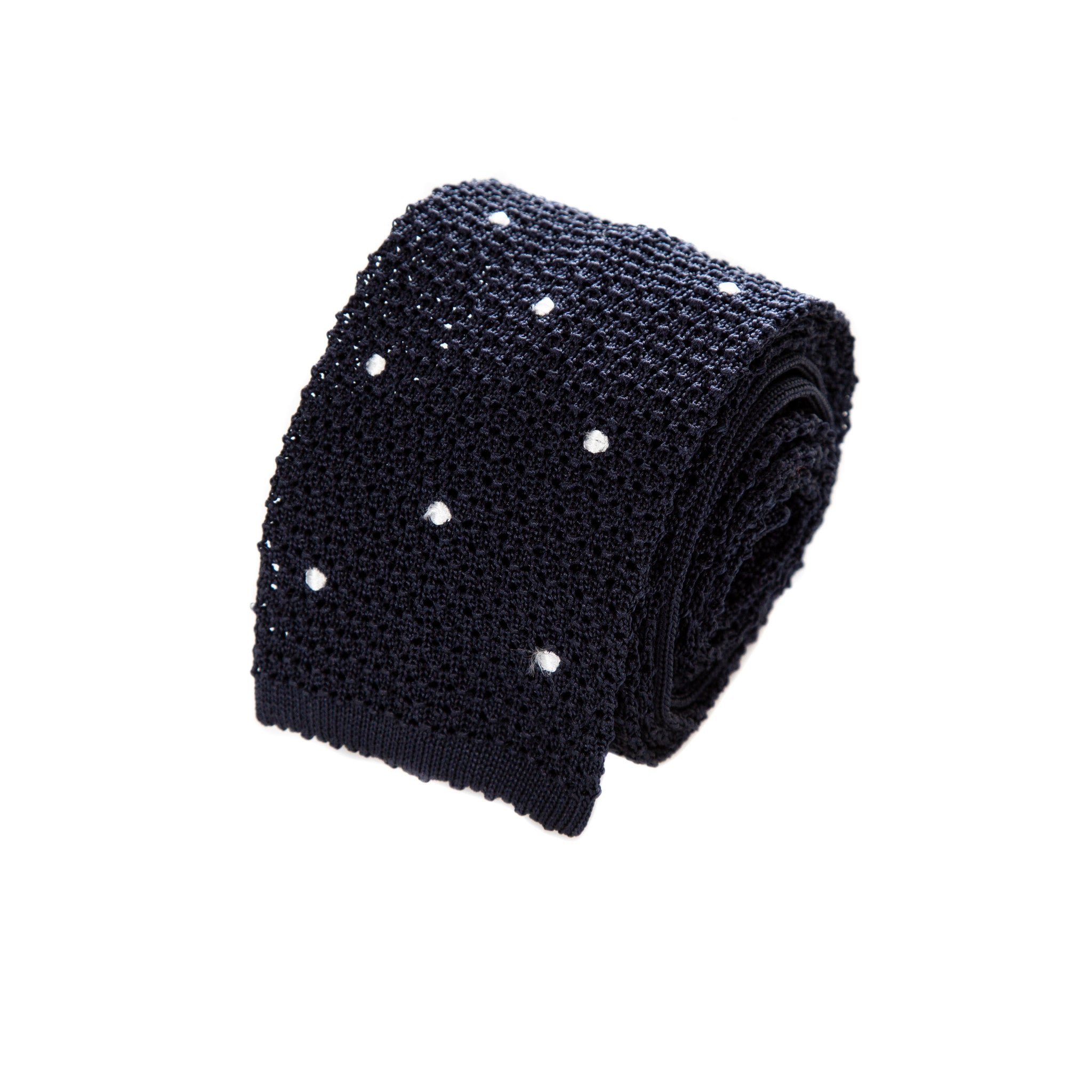 MASSIMO PIRRONE - 3 FOLD POLKA DOT KNITTED TIE - HANDMADE IN ITALY ...